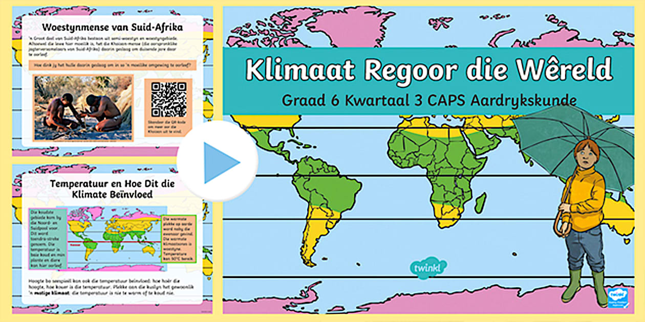Klimaat Regoor die Wêreld PowerPoint (teacher made)