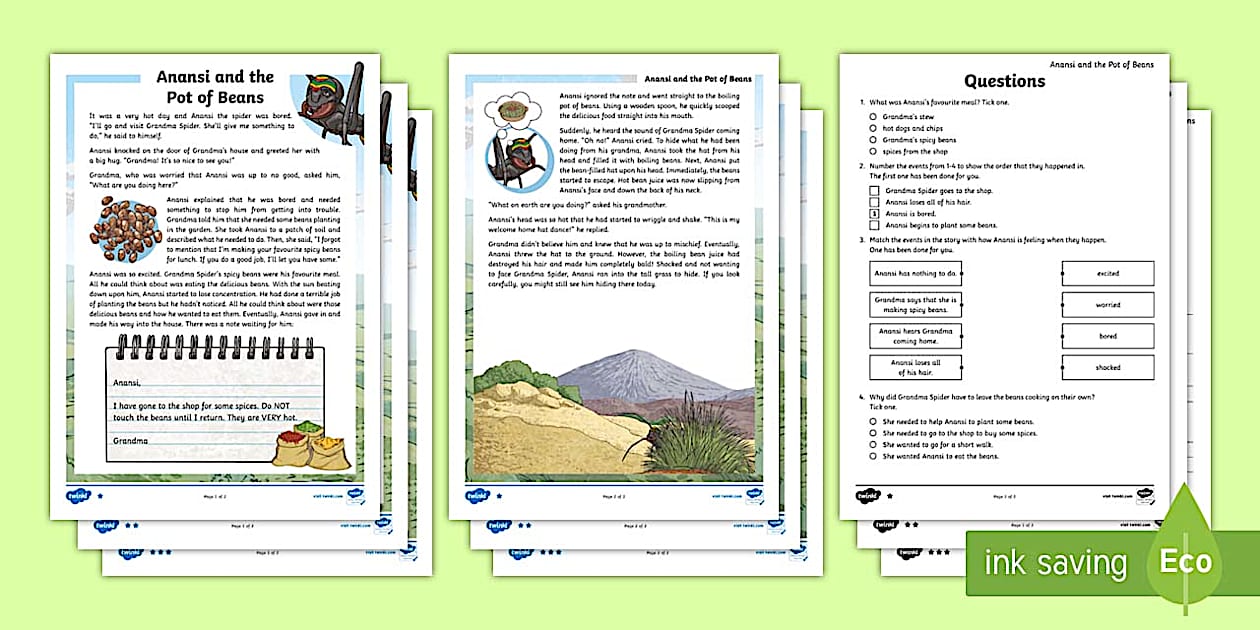 Editable LKS2 Mythical Stories from Different Cultures: Anansi and the ...