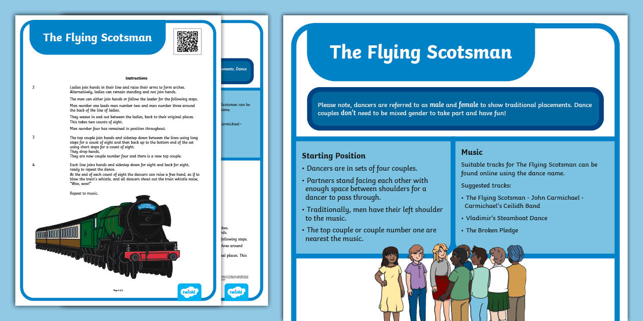 The Flying Scotsman Scottish Ceilidh Dance Poster - Twinkl