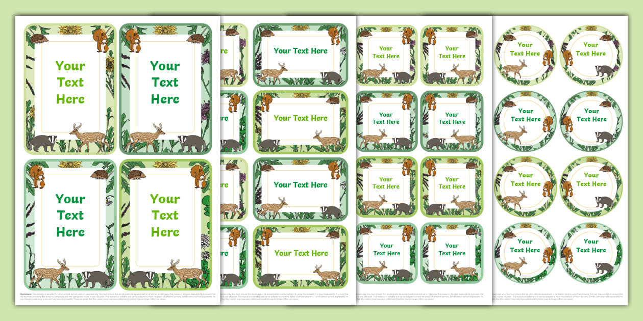 Animal Display Labels for Classroom Organisation