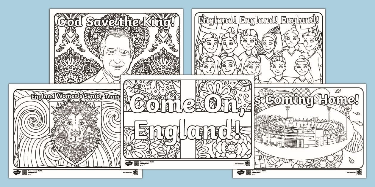 England Women's Football Colouring - Twinkl Move PE - Euros