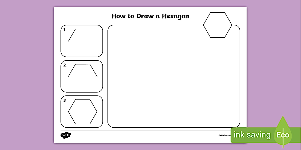 How to Draw a Hexagon Worksheet | How to Draw a Hexagon