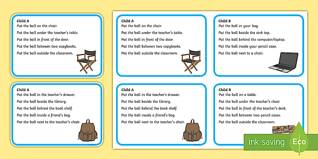 Preposition Prompt Cards (teacher made) - Twinkl
