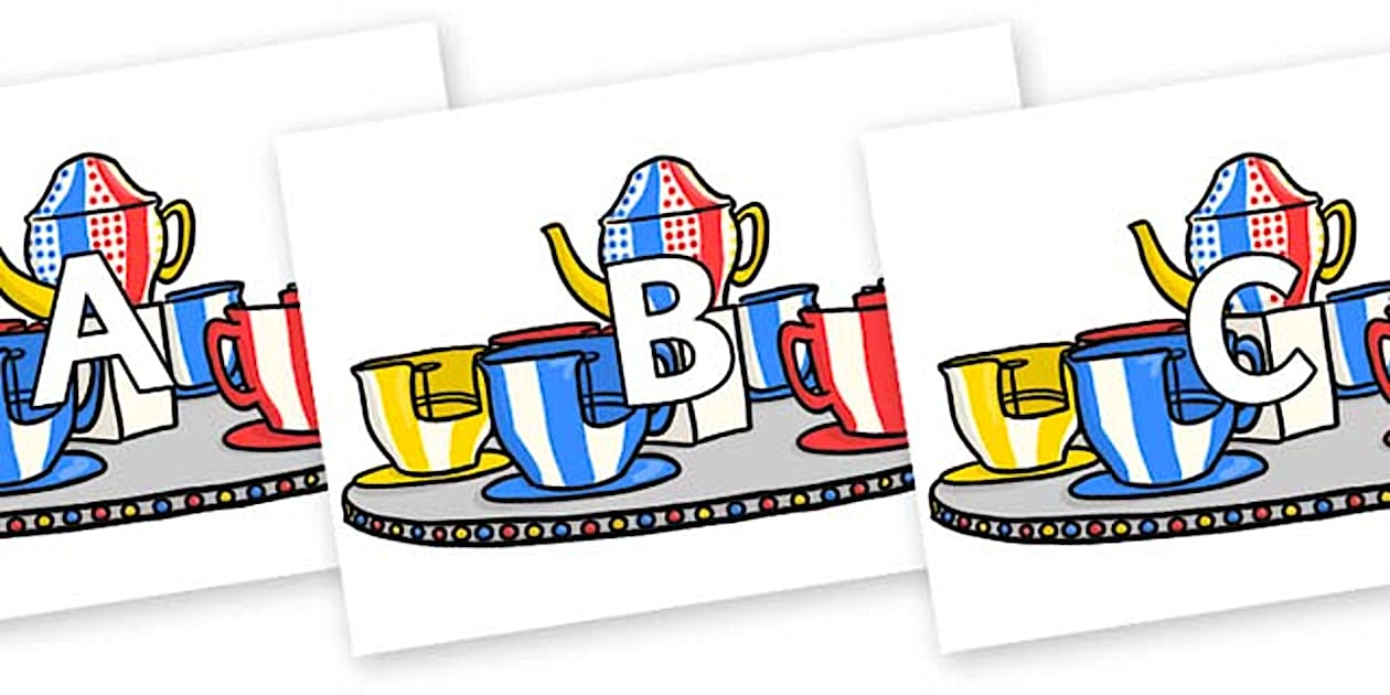 A-Z Alphabet on Fairground Teacups