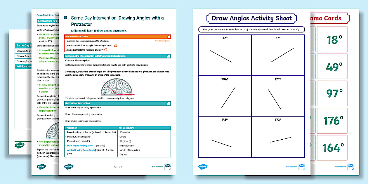 👉 Y5 Maths Intervention Plan: Drawing Angles with a Protractor