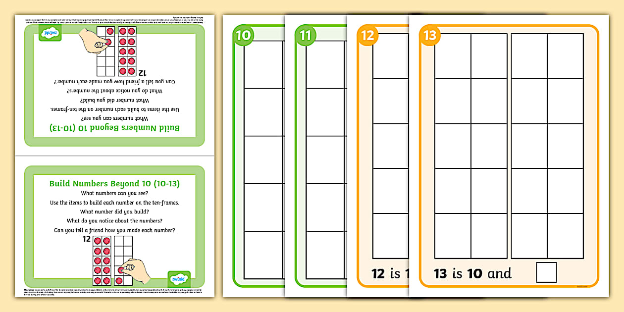 👉 Build Numbers Beyond 10 (10-13) Ten-Frames Activity | Twinkl