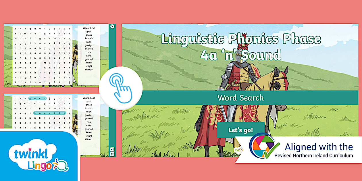 Linguistic Phonics Phase 4a ‘n’ Sound Interactive Word Search