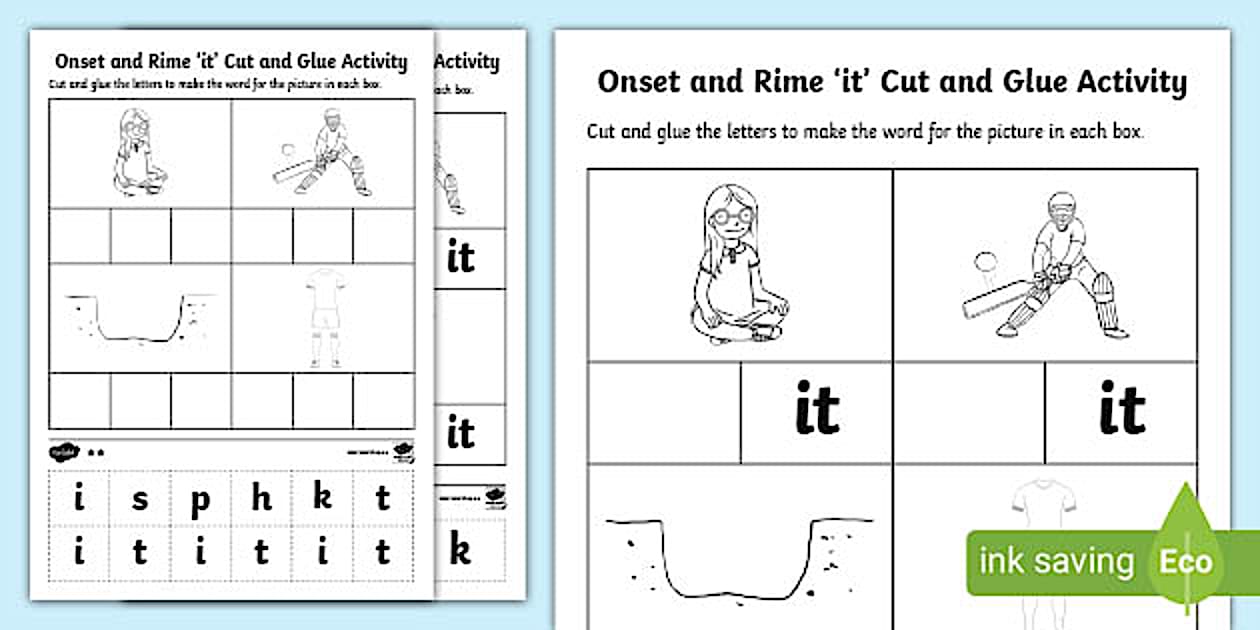 TAS 'it' Onset and Rime Differentiated Worksheets - Twinkl