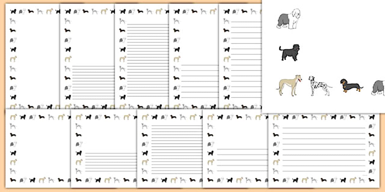 Editable Dog Themed Page Borders Pack (teacher made)