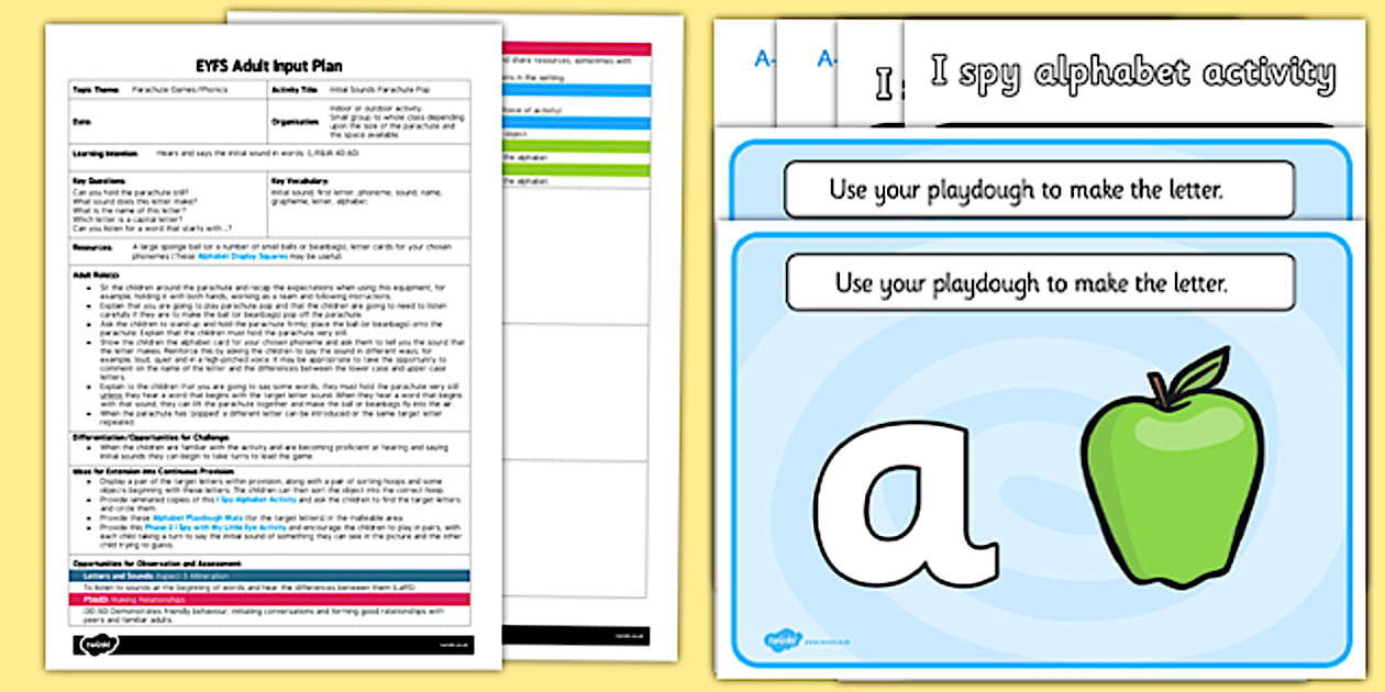 Initial Sounds Parachute Pop EYFS Adult Input Plan And Resource Pack