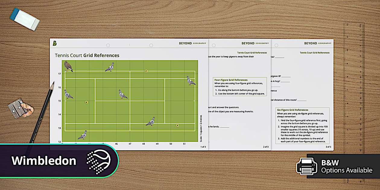 Tennis Court Grid References Worksheet | Geography | Beyond