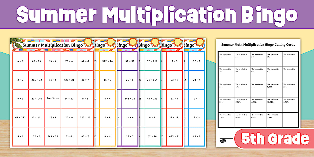 Fifth Grade Summer Math: Multiplication Bingo