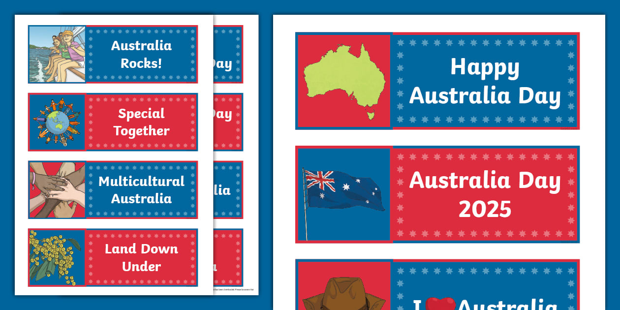 Australia Day Editable Bookmarks (teacher made) - Twinkl