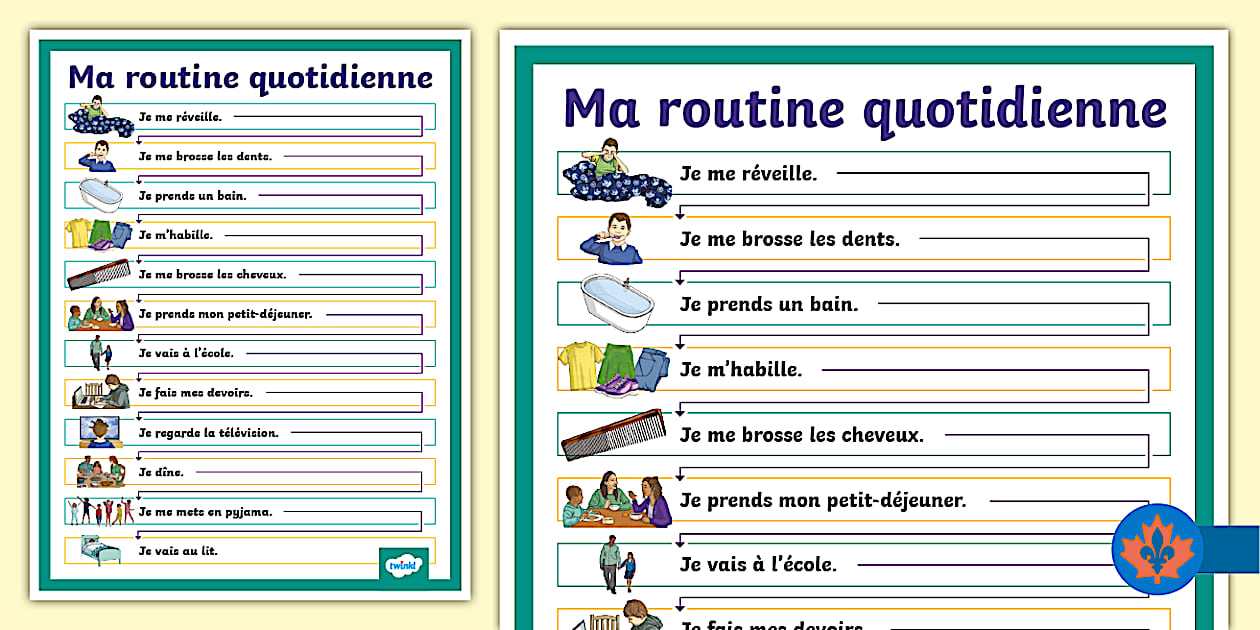 Affiches : ma routine quotidienne