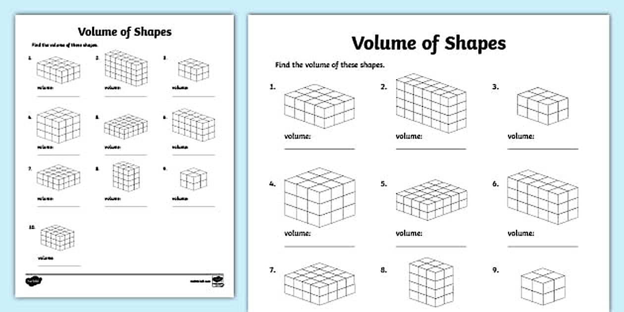Find the Volume of Shapes Activity | Twinkl USA - Twinkl