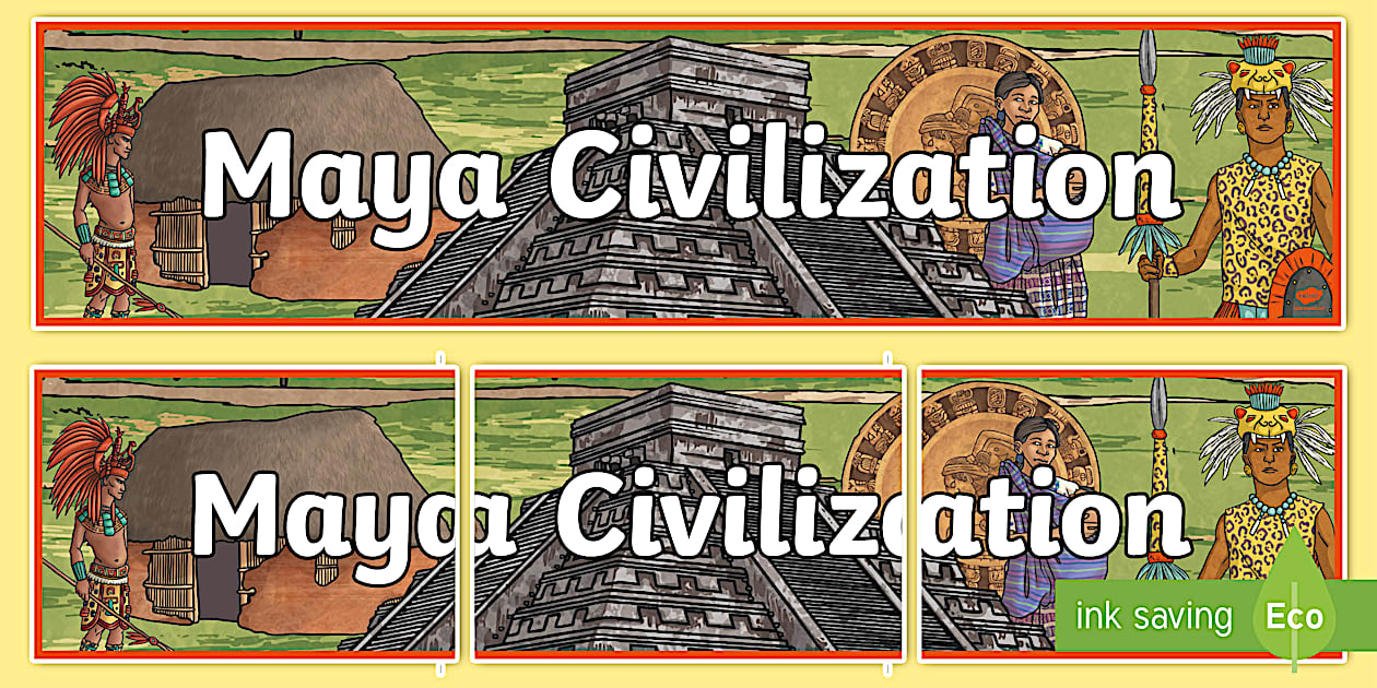 Cursive Maya Civilization Display Banner - Twinkl