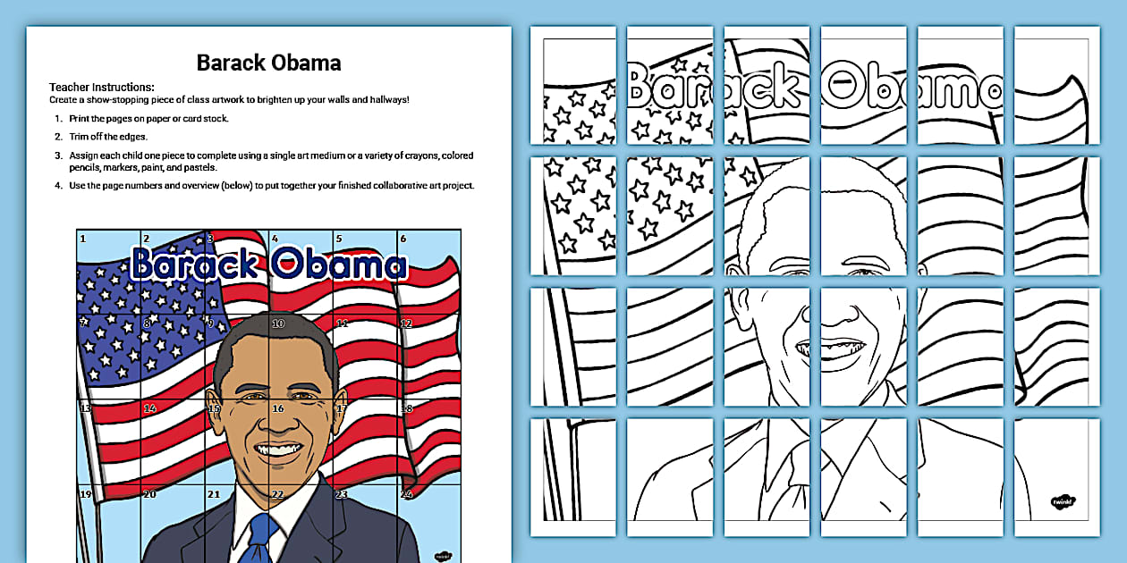 Barack Obama Collaborative Art Pack (Lehrer gemacht)