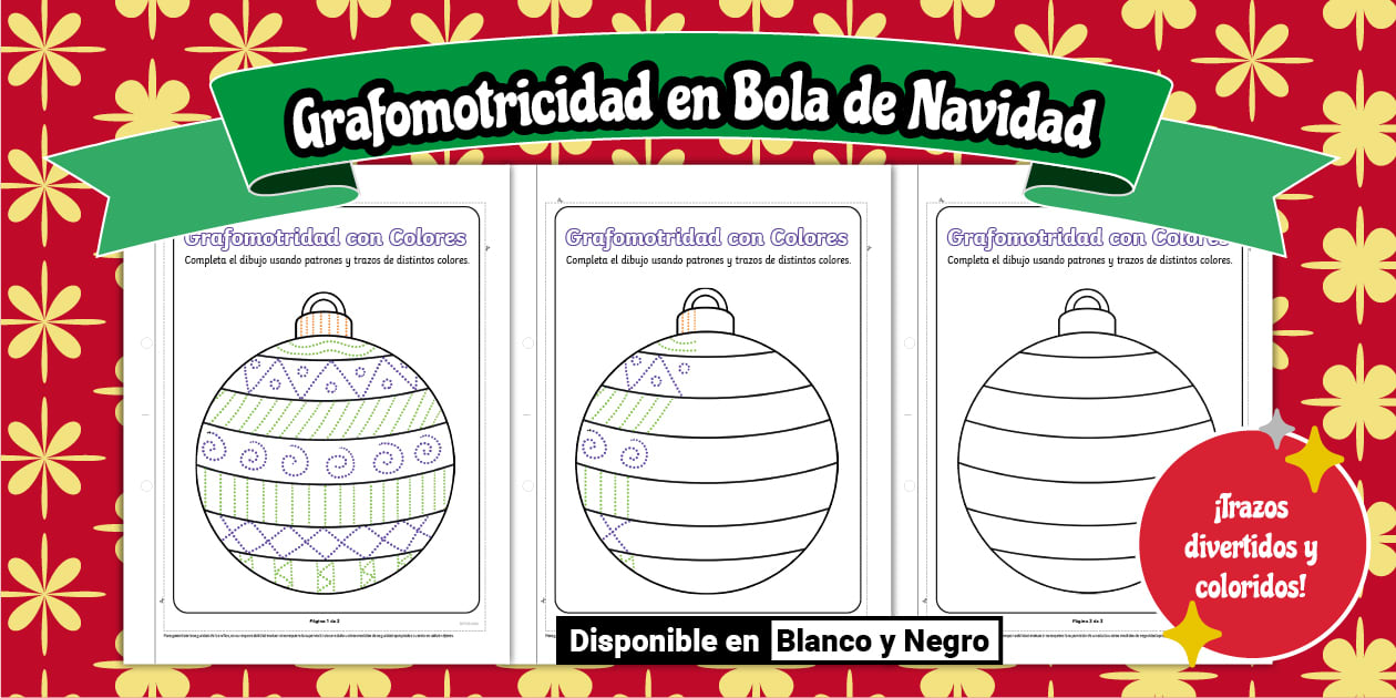 Guía de Trabajo: Grafomotricidad en Bola de Navidad