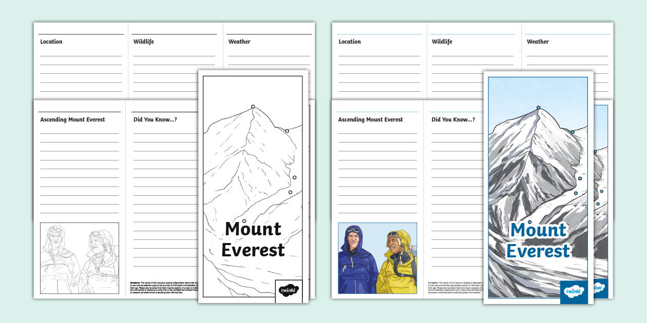 Mount Everest Leaflet Template - Twinkl Geography