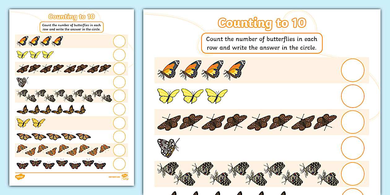 👉 Butterfly Counting to 10 Activity (teacher made)