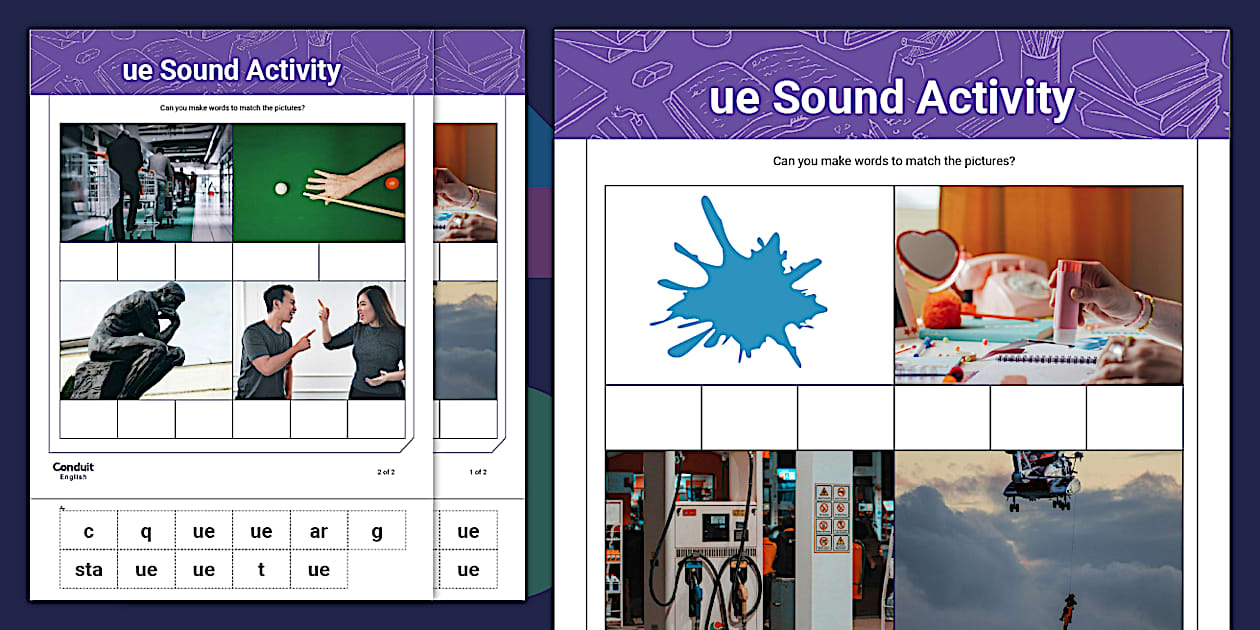 Reinforcing Sounds: 'ue' Cut and Stick Activity
