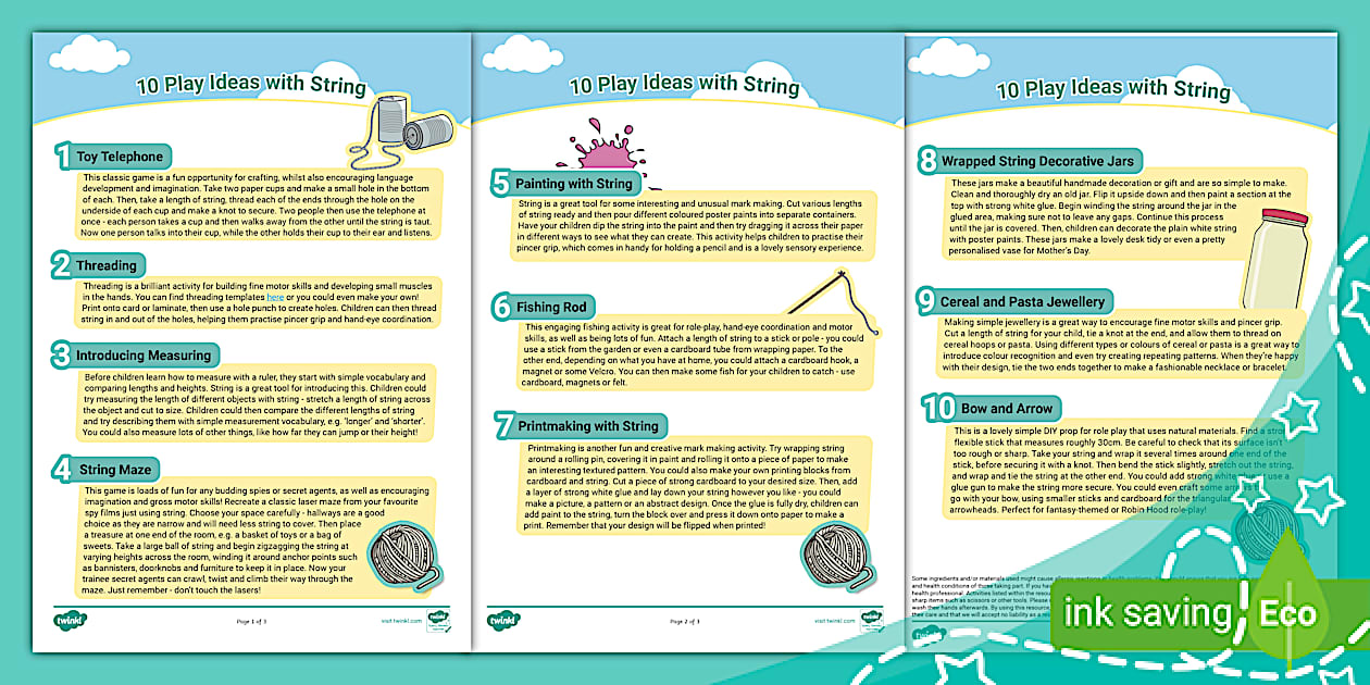 10 String Play Ideas (Teacher-Made) - Twinkl