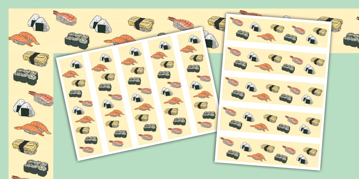 Dekorasi Sushi Board Borders (teacher made) - Twinkl
