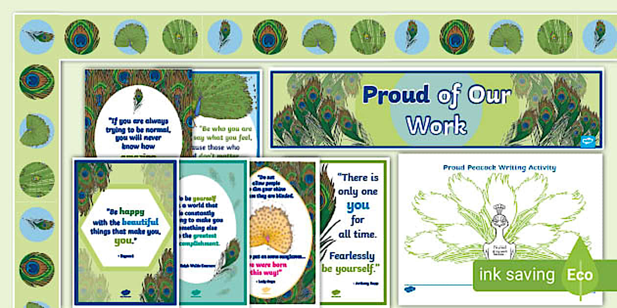 Proud Peacock Display Pack - Twinkl