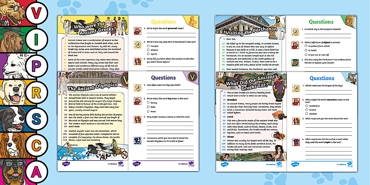 LKS2 Ancient Greece 60-Second Reads Activity Pack - Twinkl