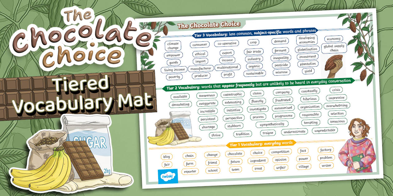 Tiered Vocabulary Mat: 'The Chocolate Choice'