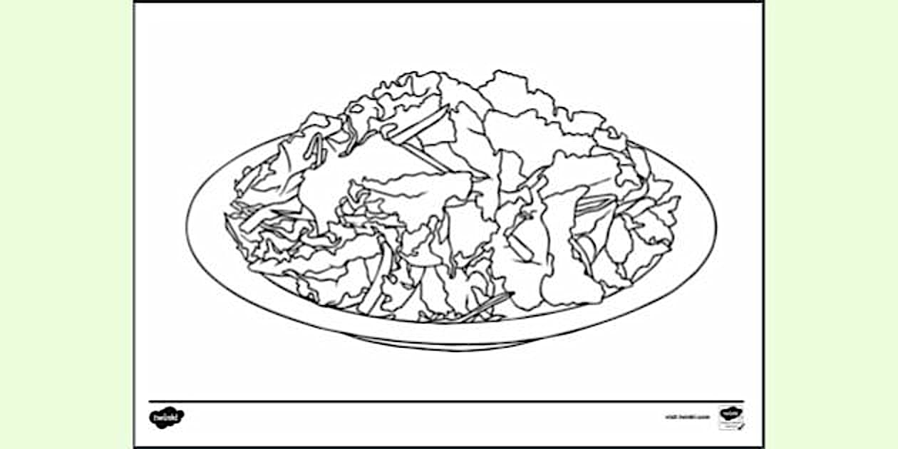 Salad Colouring Page | Colouring Sheets | Twinkl - Twinkl