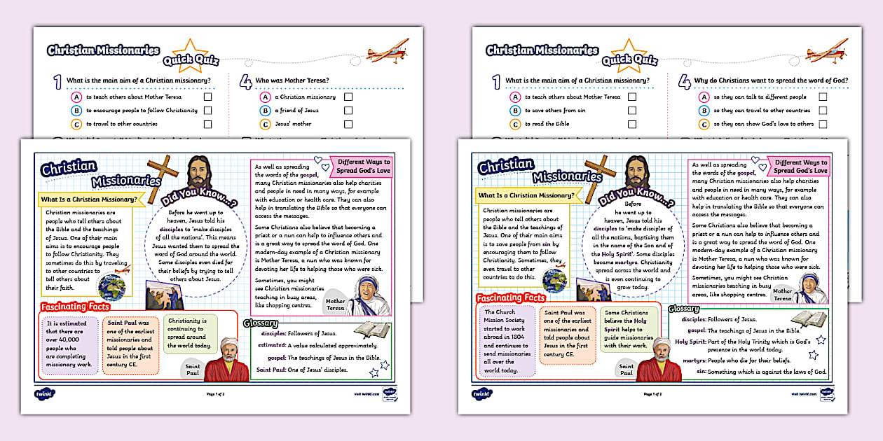 Facts About Missionaries | Christianity | Religion | KS2