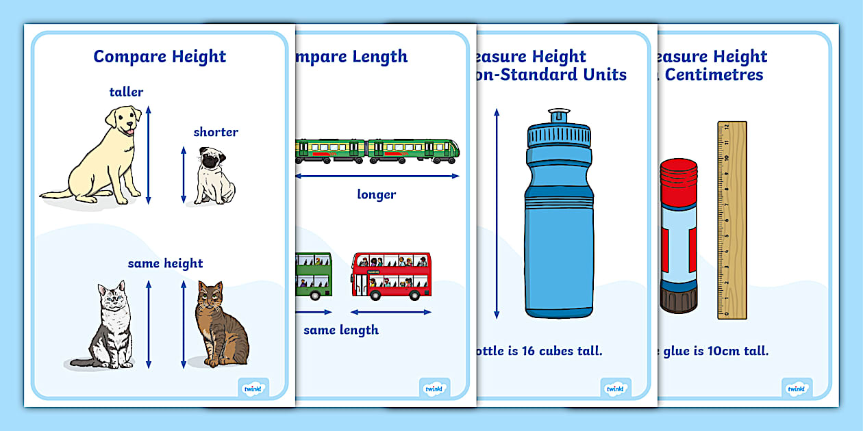 👉 Y1 Length and Height Definition Posters - Twinkl