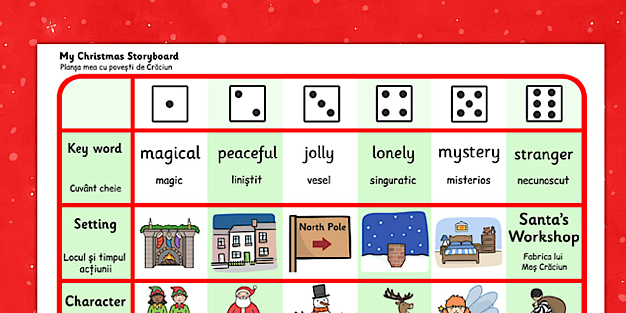 Christmas Story Writing Activity Romanian Translation