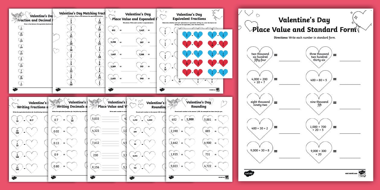 Valentine's Day Math Activity Pack for 3rd-5th Grade