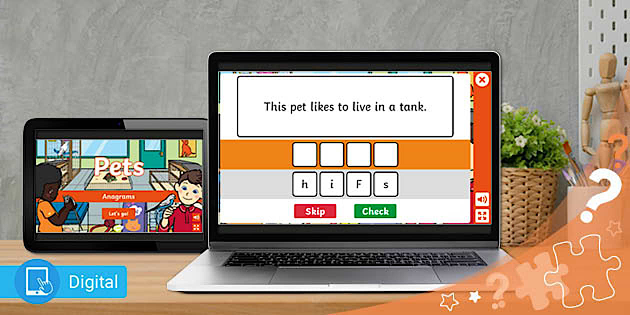 Interactive Pets Anagram Puzzle Game | Twinkl Go! - Twinkl