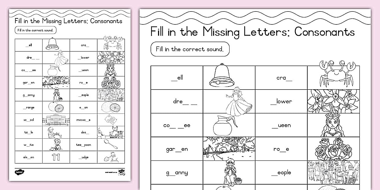 Fill in the Missing Letters -Nouns (Teacher-Made) - Twinkl