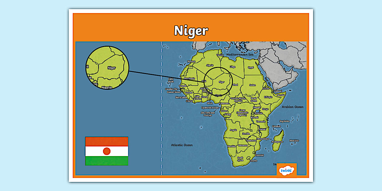 Map of Niger in Africa Display Poster (Teacher-Made)
