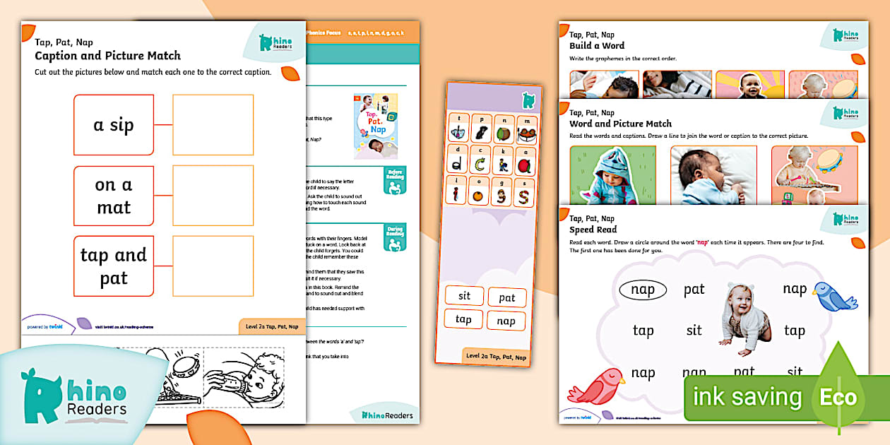 2a Tap, Pat, Nap: Resource Pack - Twinkl Rhino Readers