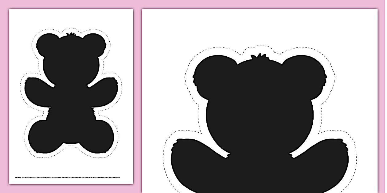 Teddy Bear Silhouette Cut-Out (Teacher-Made) - Twinkl