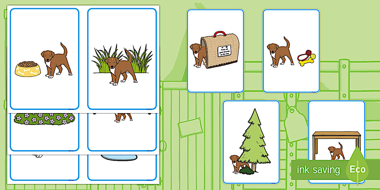 Where Is the Puppy? Positional Language Picture Cards