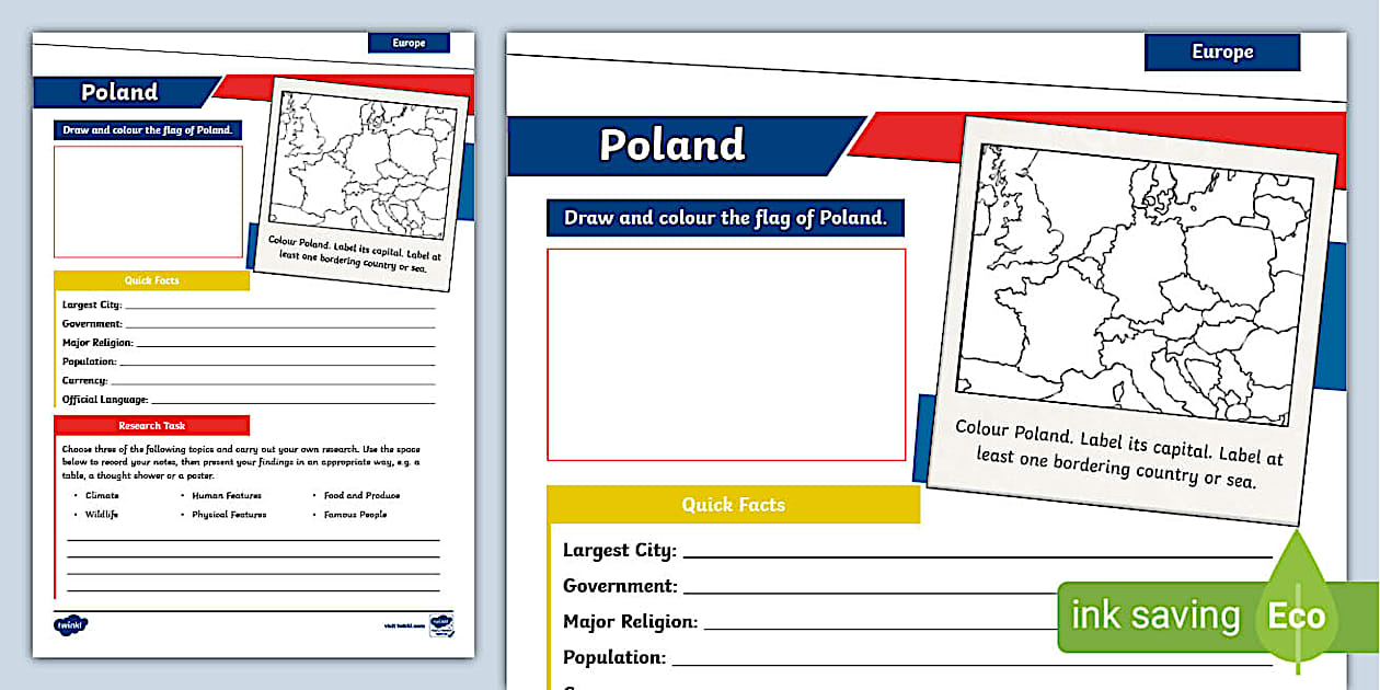 KS2 Poland Research Activity (Teacher-Made) - Twinkl