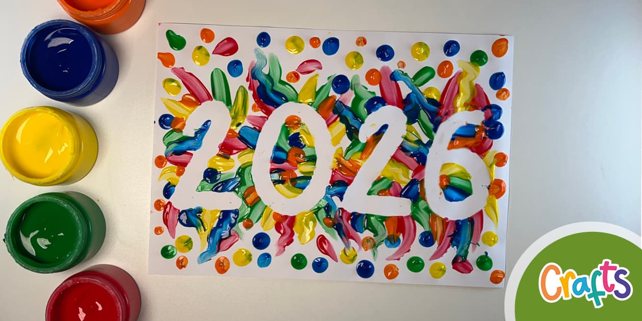 New Year Finger Painting Card | Twinkl Crafts