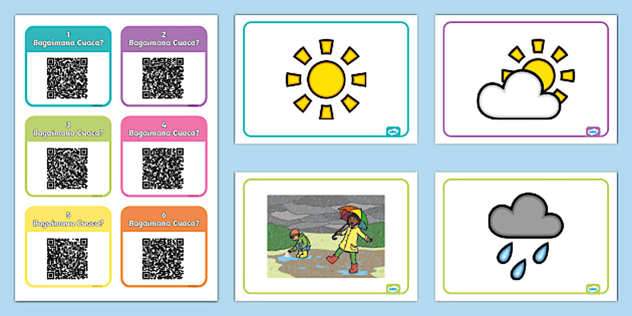 QR Code Hunt - Indonesian Weather and Seasons (teacher made)