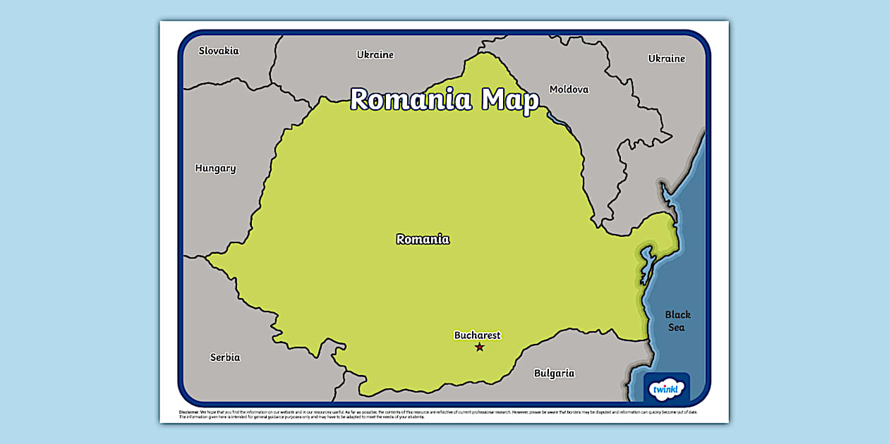 KS1 Map of Romania Display Poster | Geography (teacher made)