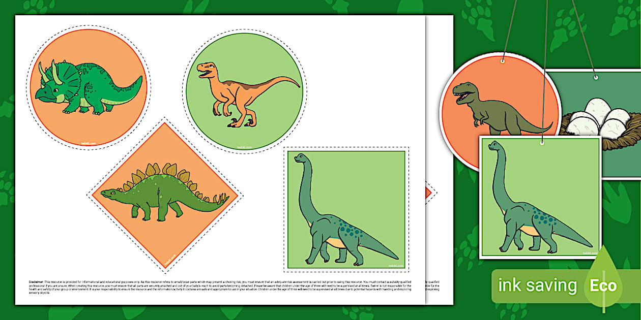 Dinosaurs and Prehistoric Animals Mobile Cut-Outs | Twinkl