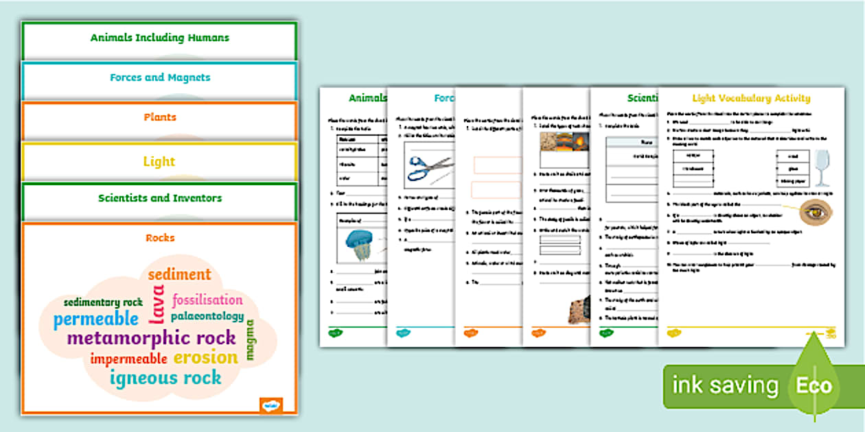 Year 3 Science Key Vocabulary Clouds and Retrieval Questions Pack
