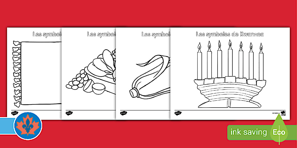 Symbols of Kwanzaa Colouring Pages French | Twinkl
