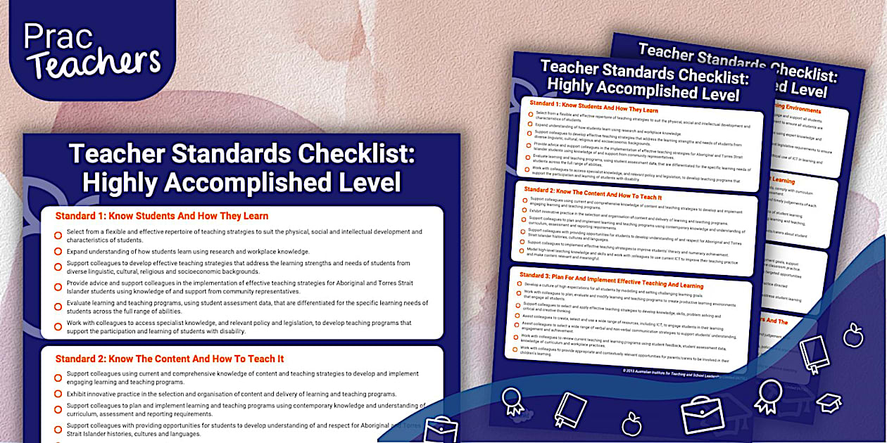 Teacher Standards Checklist: Highly Accomplished Level