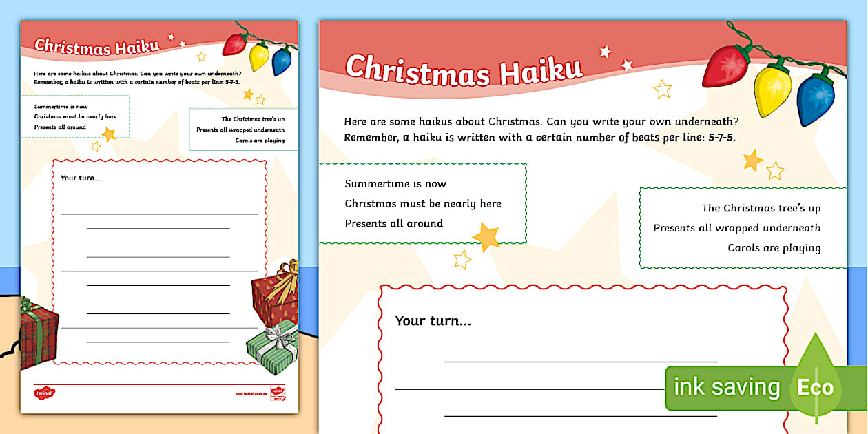Christmas Haiku (Teacher-Made) - Twinkl